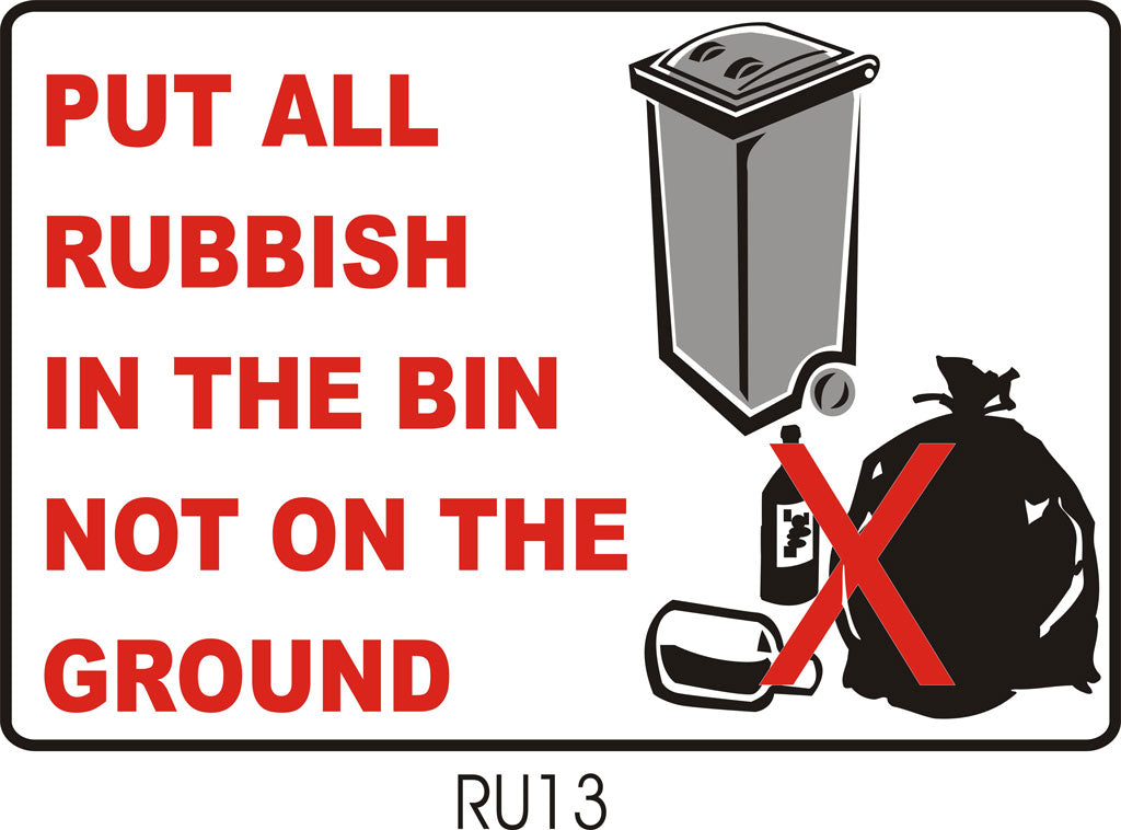 Put All Rubbish in the Bin – SignHere Australia