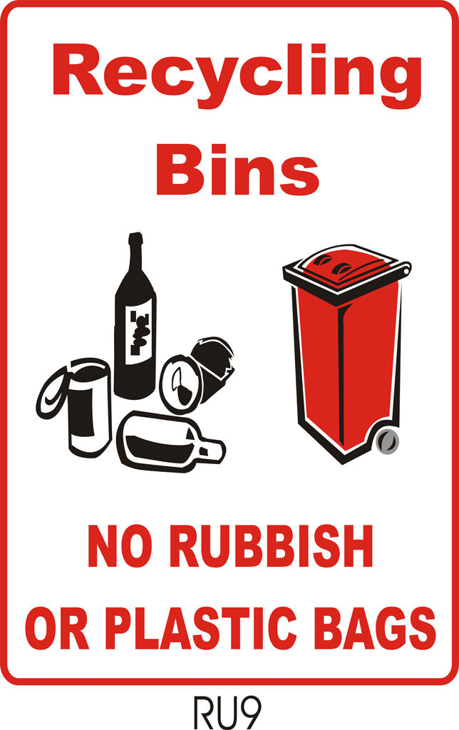 Recycling Bins - No Rubbish – SignHere Australia